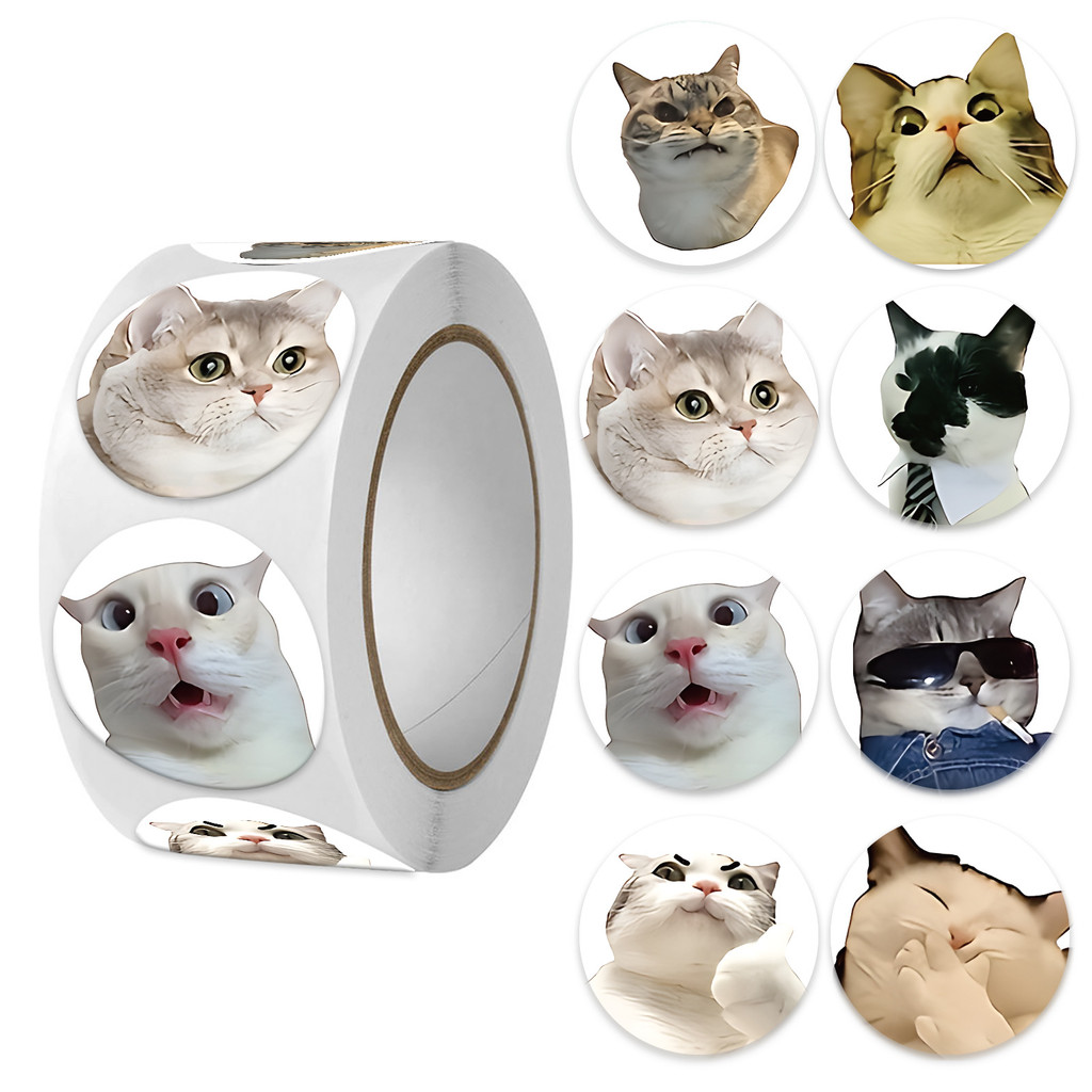 Jual 100pcs/500pcs Cartoon Meme Cat Stickers For School Reward Stickers ...
