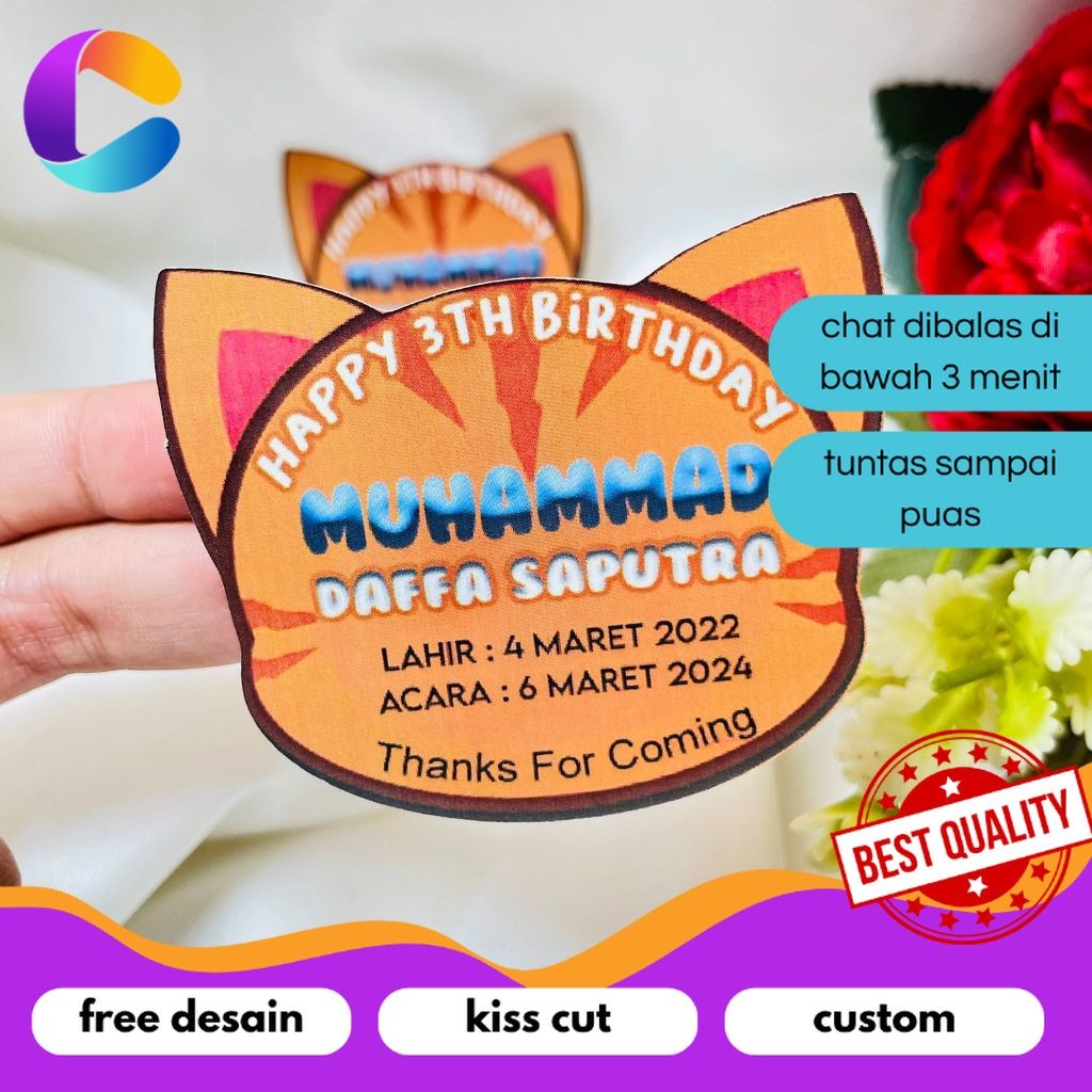 Jual Cetak INC Print Sticker Karakter Ulang Tahun Anak Stiker Label ...
