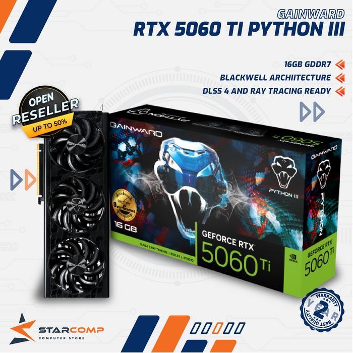Jual Gainward GeForce RTX 5060 Ti Python III 16GB DDR7 VGA 5060TI ...