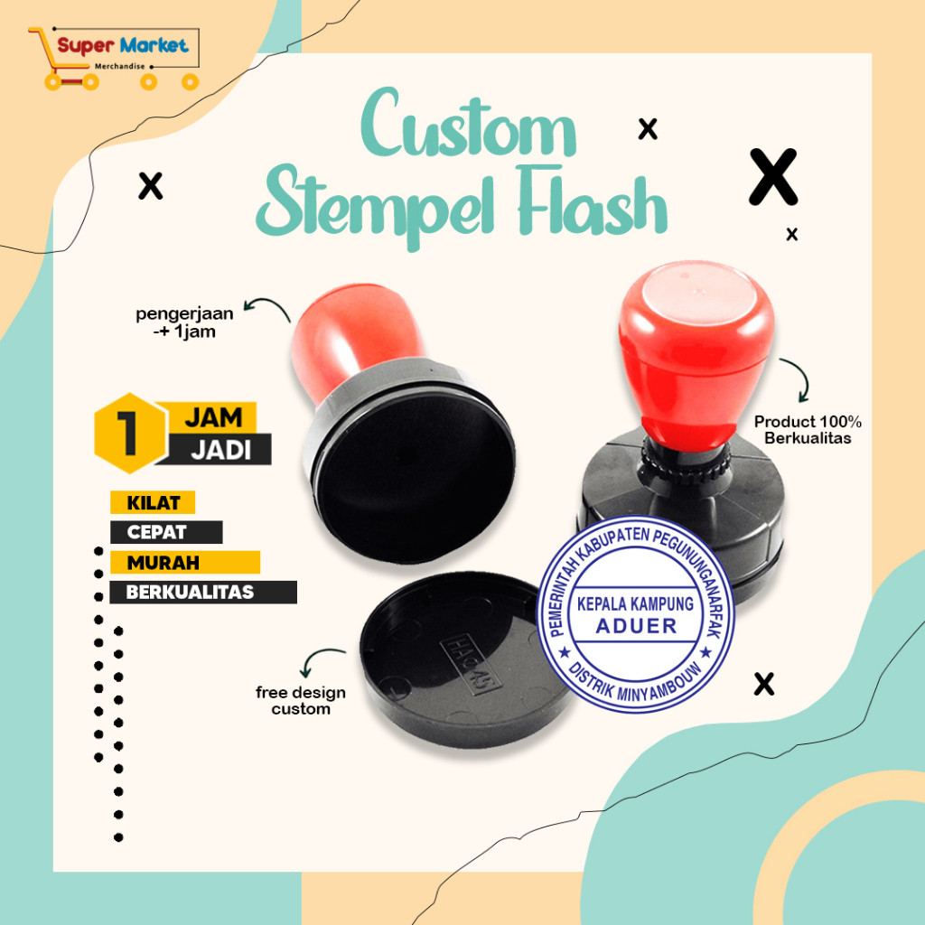Jual [1HARI JADI] CETAK STEMPEL FLASH BULAT OTOMATIS CEPAT / CUSTOM STEMPEL PEMERINTAHAN ...