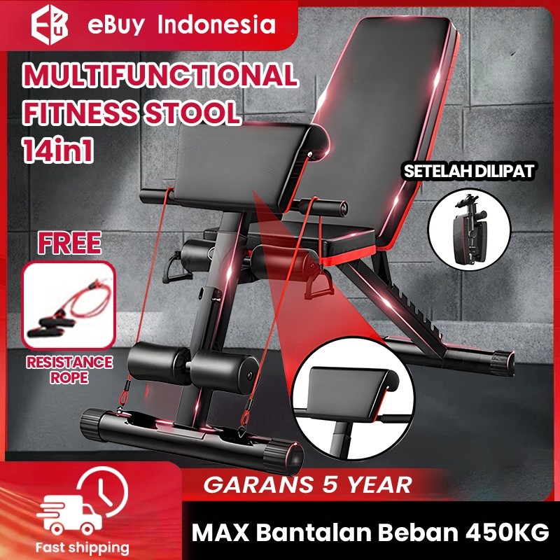 Jual Adjustable Folding Fitness Bench Sport Sit Up Bench Press Alat ...