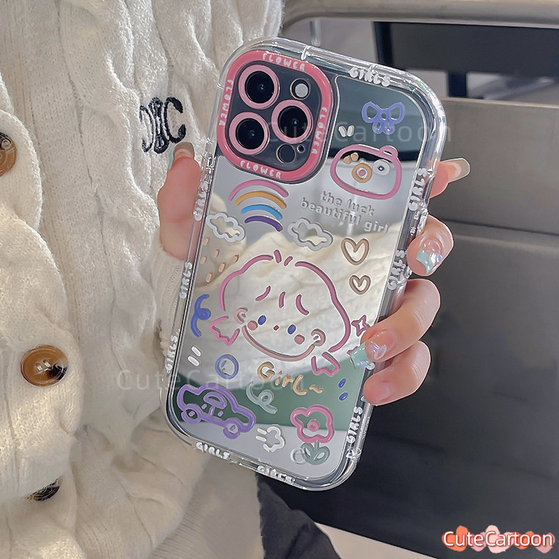 Jual Lucu Cewe Case Mirror iPhone 11 12 15 14 13 Pro Max X Xr Xs ...