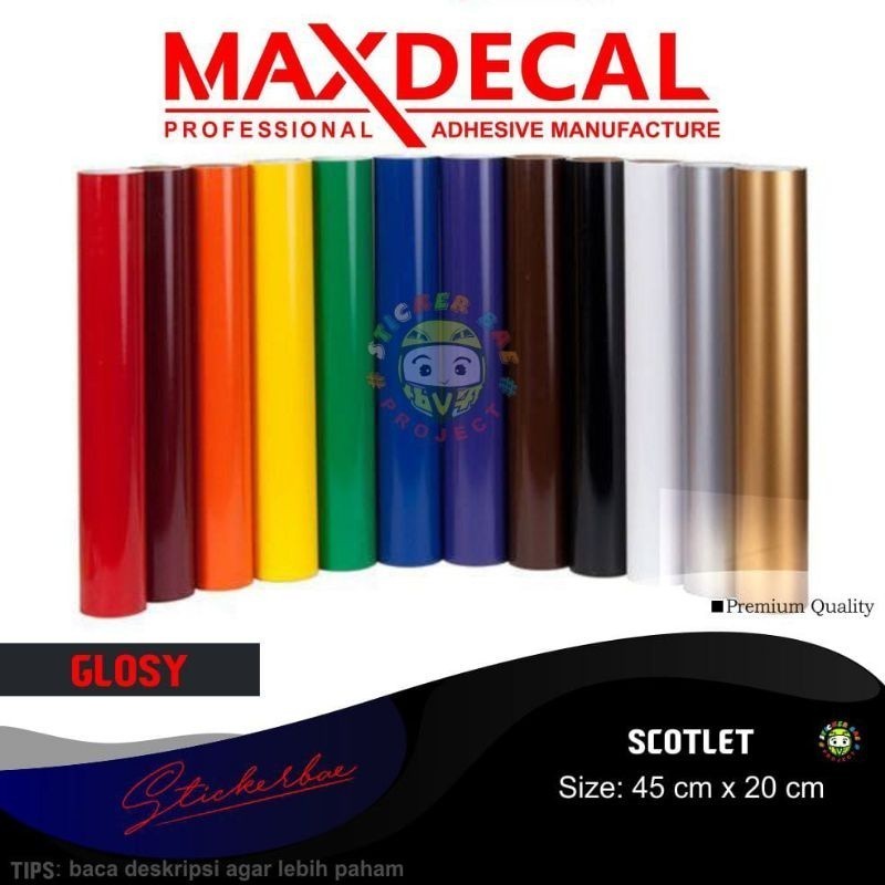 Jual STICKER BAHAN POLOS GLOSSY | MAXDECAL GLOSSY | LEBAR 45CM | HARGA ...