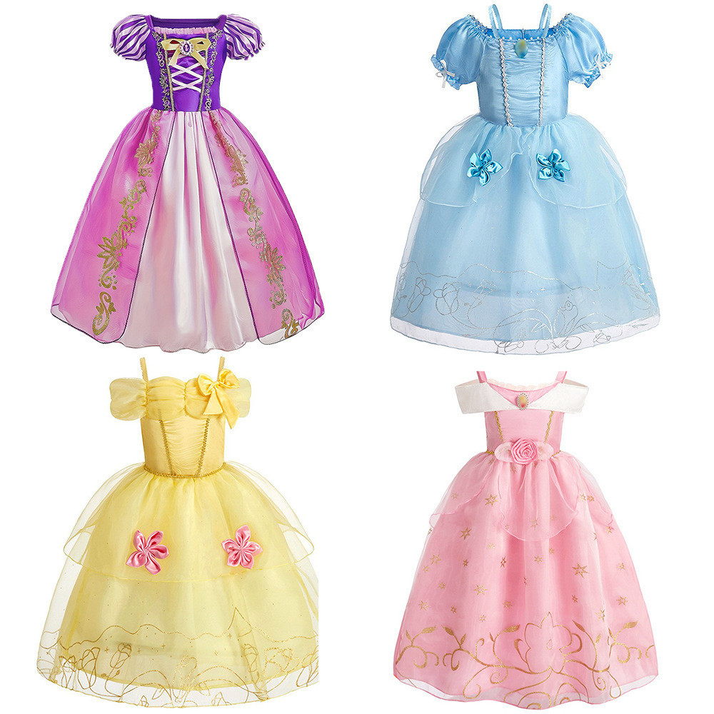 Jual Gaun Pesta Dress Princess Rapunzel Cinderella Belle Aurora Baju ...