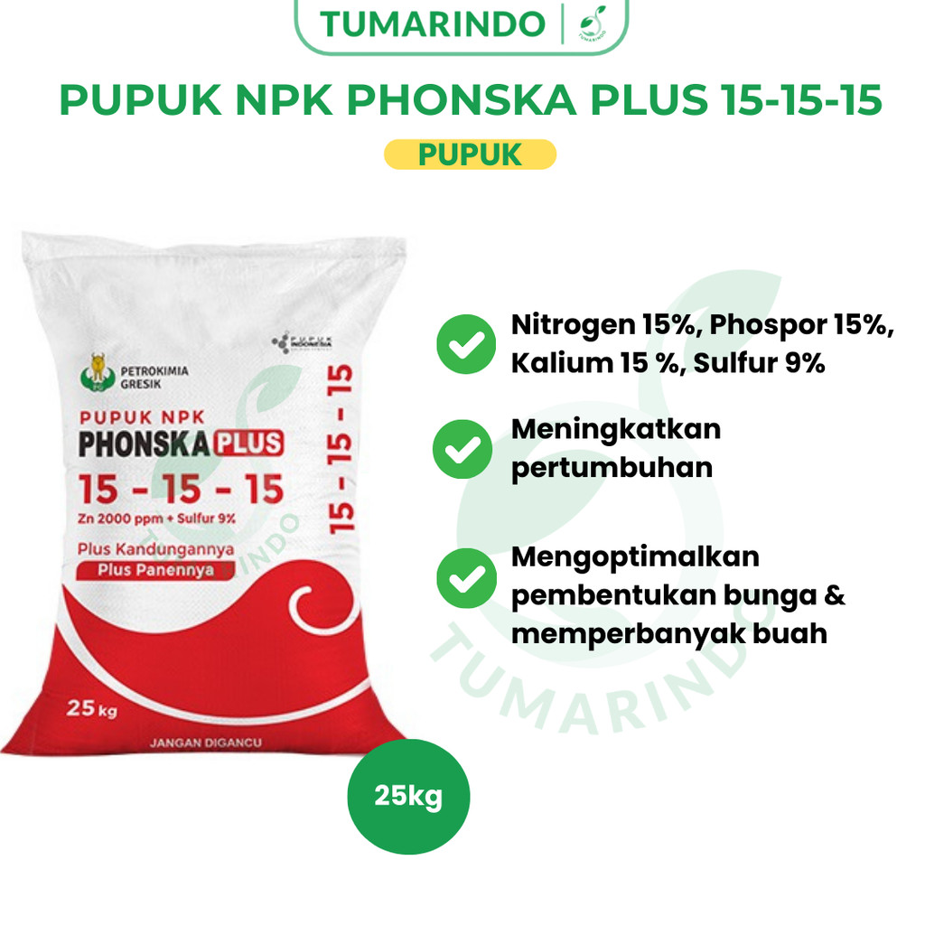 Jual Pupuk NPK Phonska Plus 15-15-15 25kg Pelengkap Kebutuhan Nutrisi ...
