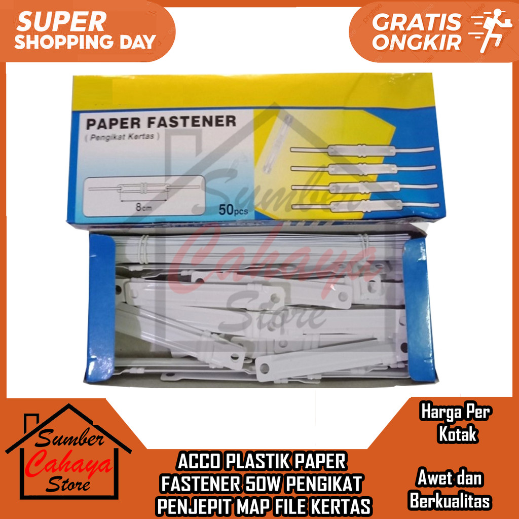 Jual JK Acco Plastik Paper Fastener Pf 50w Ikat Pengikat Penjepit Map ...