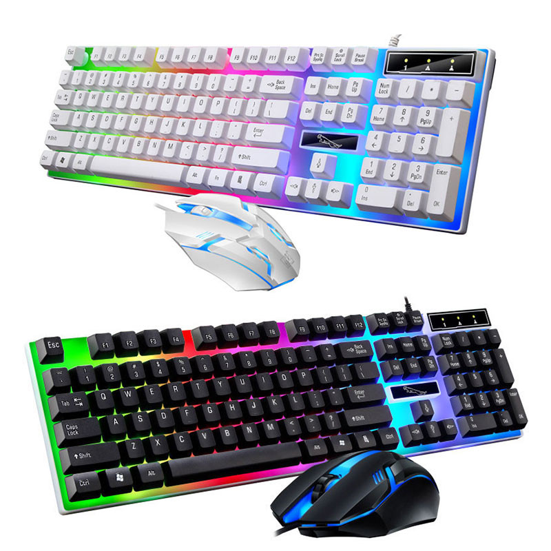 Jual Gamer Keyboard RGB Gaming Keyboard And Mouse Kit Wired Mechanical ...