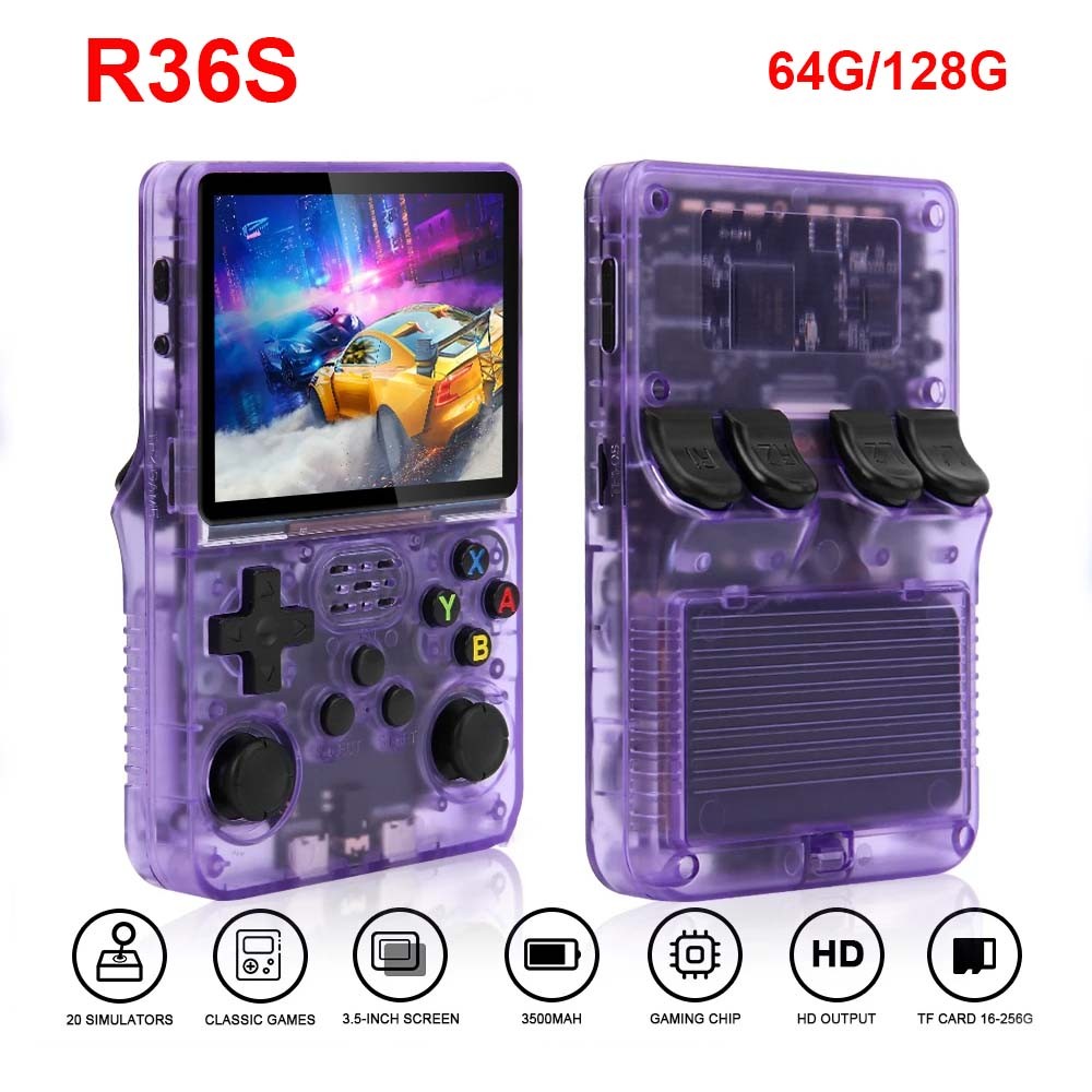 Jual Classic Game Console R36S Retro Handheld Video Games Console Linux System Builtin 15000 ...