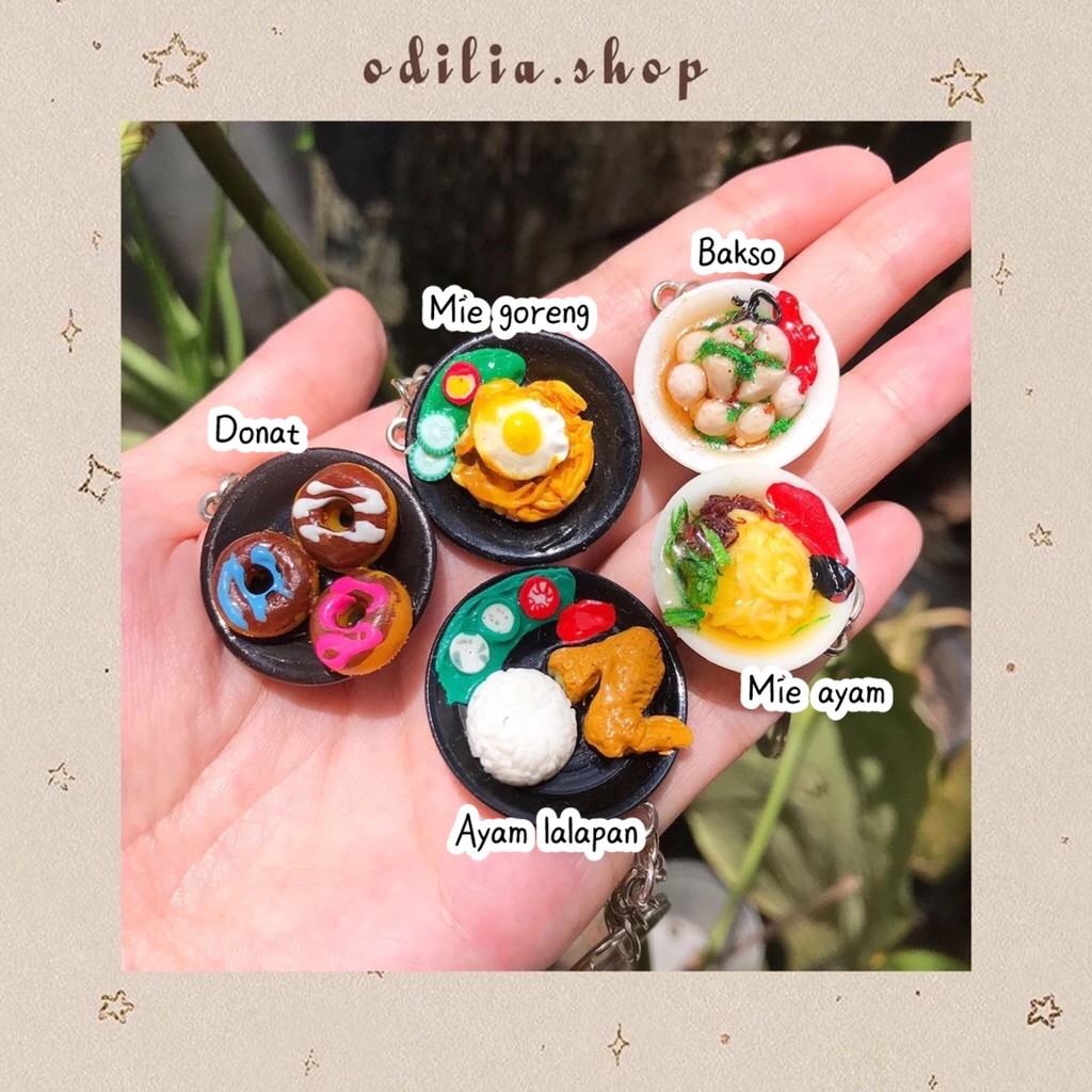 Jual Gantungan Kunci Ikan Sosis Bakar Mie Gacoan Goreng Telur Nasi Ayam ...