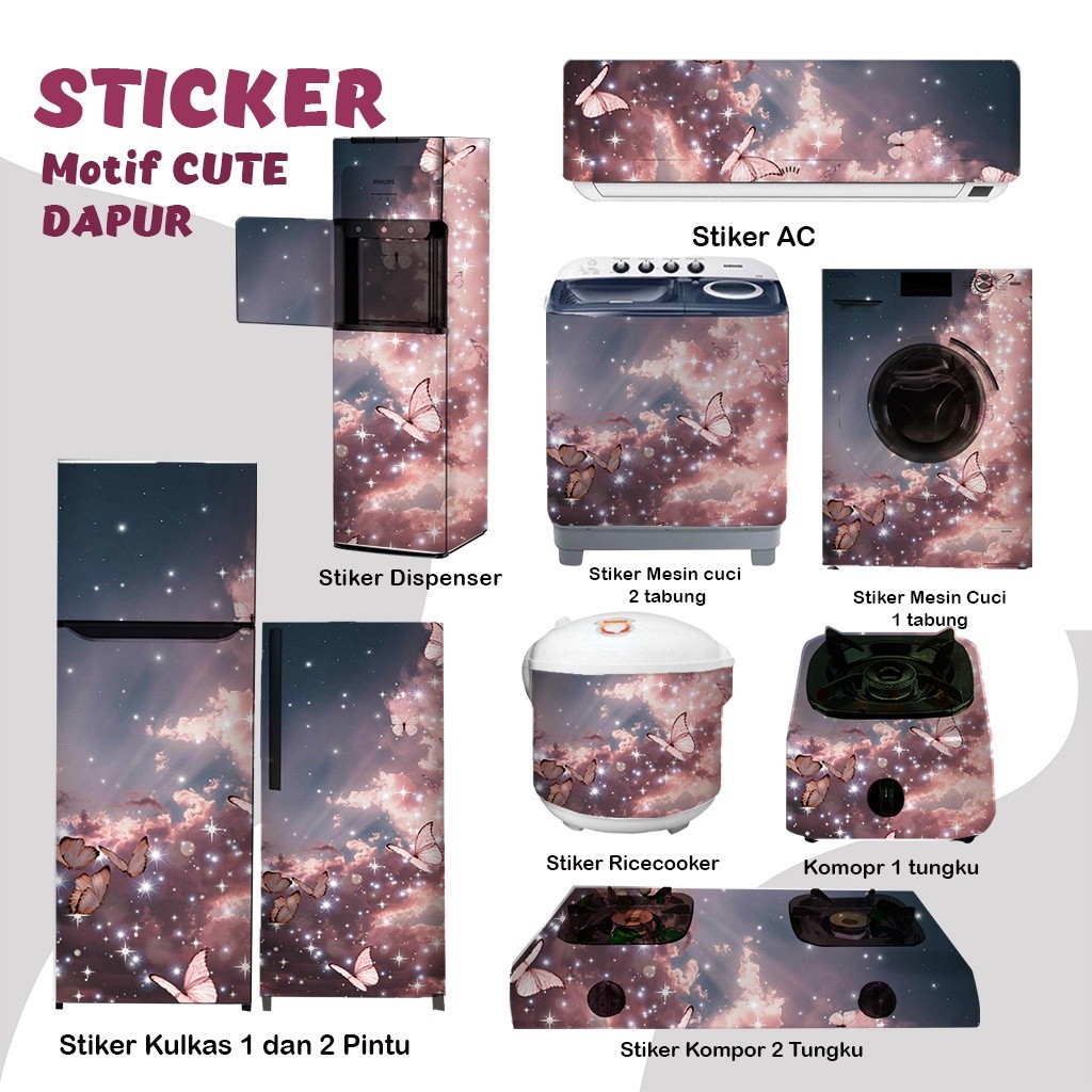 Jual Stiker Stiker Stiker kulkas kompor mesin cuci 1 2 pintu tabung ...