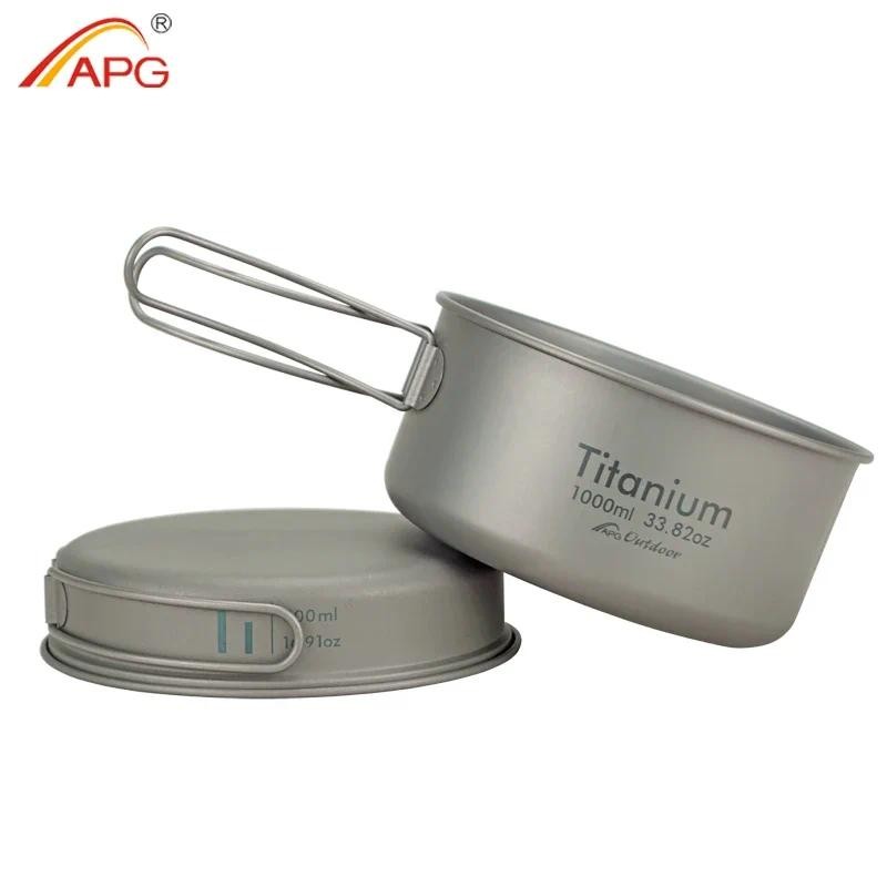 Jual APG Ultralight Titanium Pan Outdoor Camping Titanium Bowl Set ...