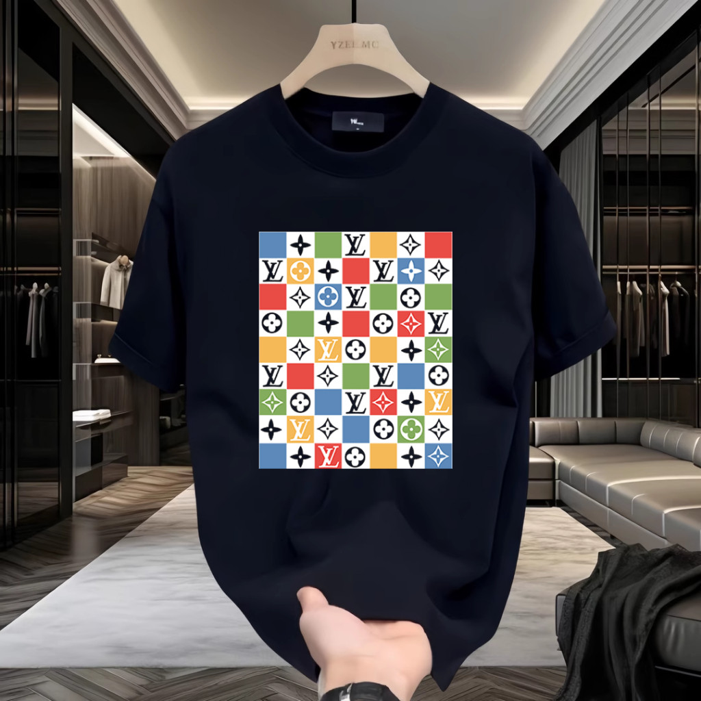 Jual (COD)T shirt baju kaos pria Kaus Klasik Louis Vuitton Musim Panas ...