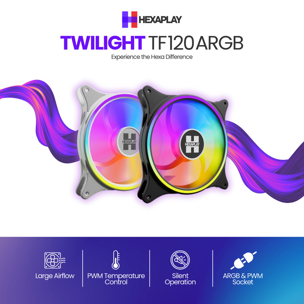 Jual Fan Casing 12CM ARGB Dual Ring HEXAPLAY TWILIGHT | Socket PWM ...