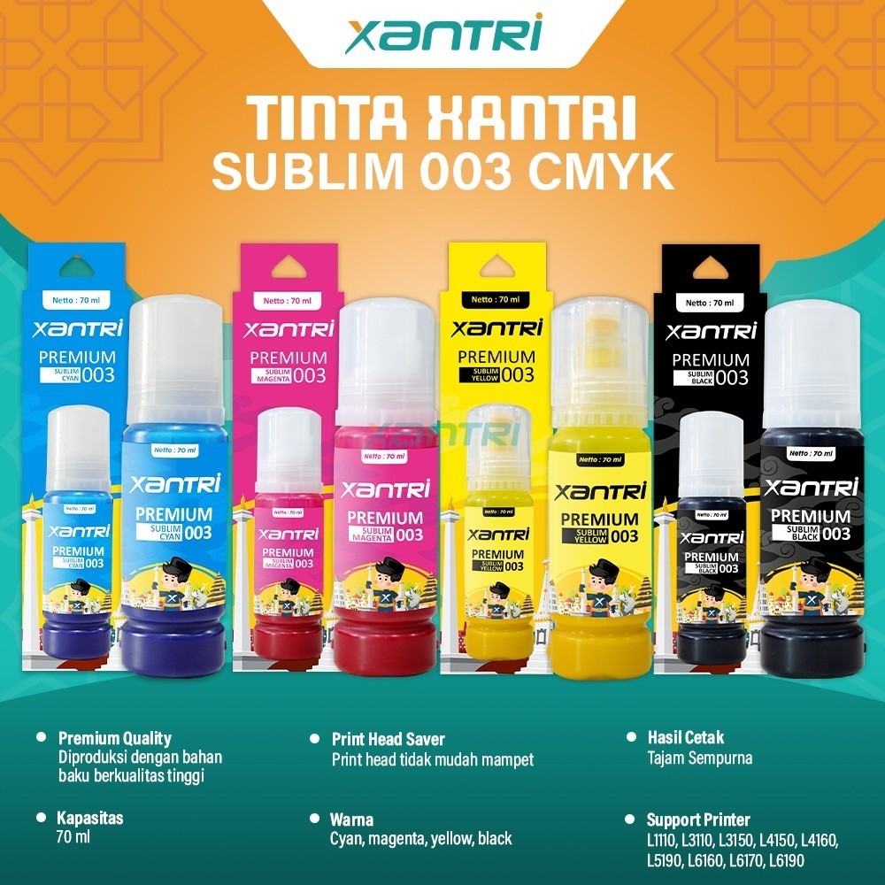 Jual Xantri - Tinta Xantri Sublim Sublimation Ink 003 Black Cyan ...