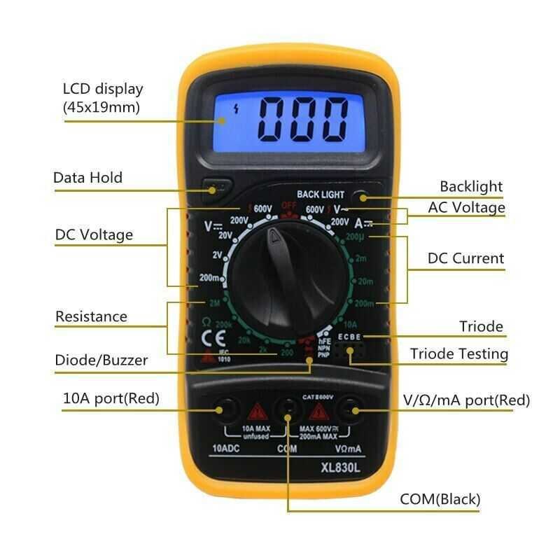 Jual Mini Digital Multimeter AC/DC Voltage Tester 1999 Count - XL830L ...