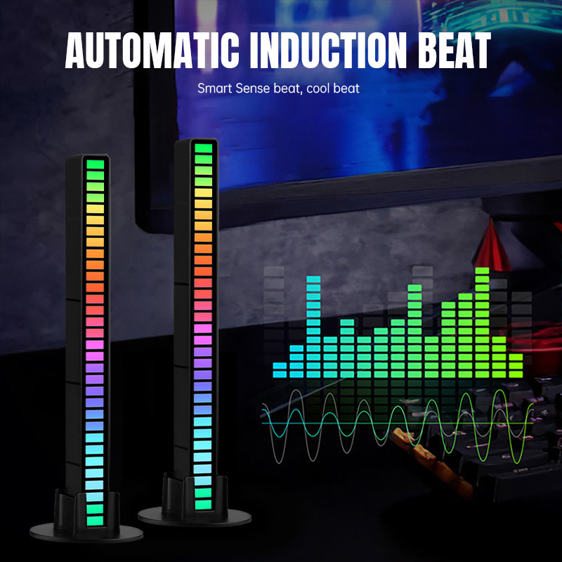 Jual COD Led bar lampu equalizer audio spectrum sensor suara RGB music ...