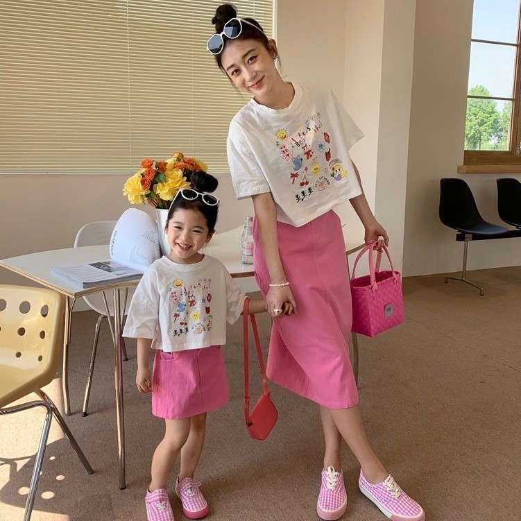 Jual Summer Print Two Piece Couple Set/ Baju Couple Ibu & Anak | Shopee ...