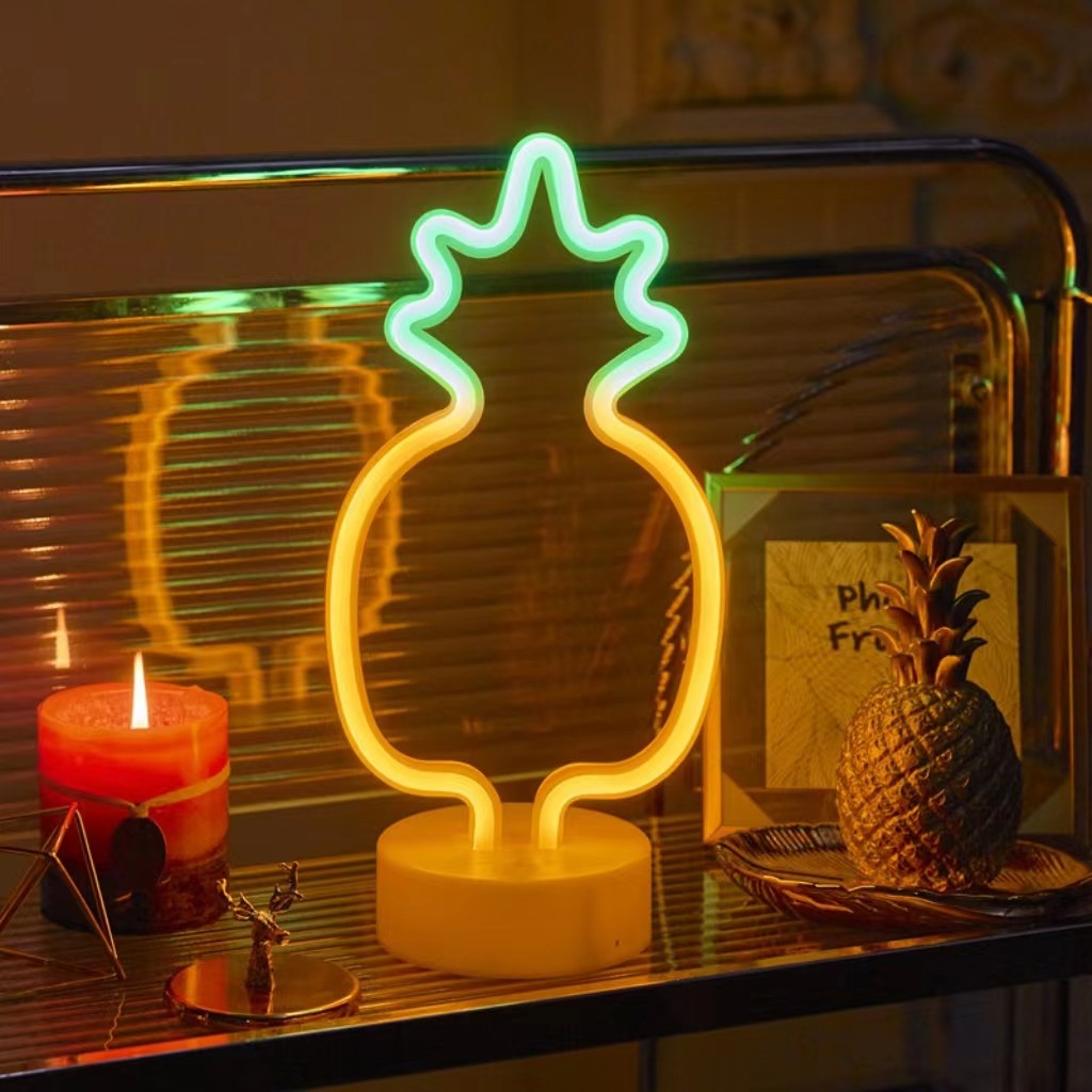 Jual Pineapple LED Neon Sign USB or Battery Powered Room Birthday ...