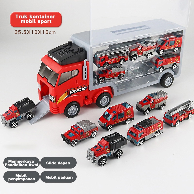 Jual AK47LS Storage Container Truck Vehicle Alloy Pull Back Car inertia ...