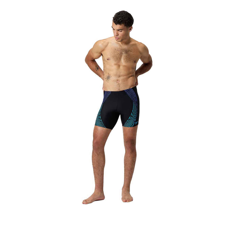 Jual Speedo Men's Duo Logo Print Mid Jammer - Black/Cobalt Pop/Picton ...