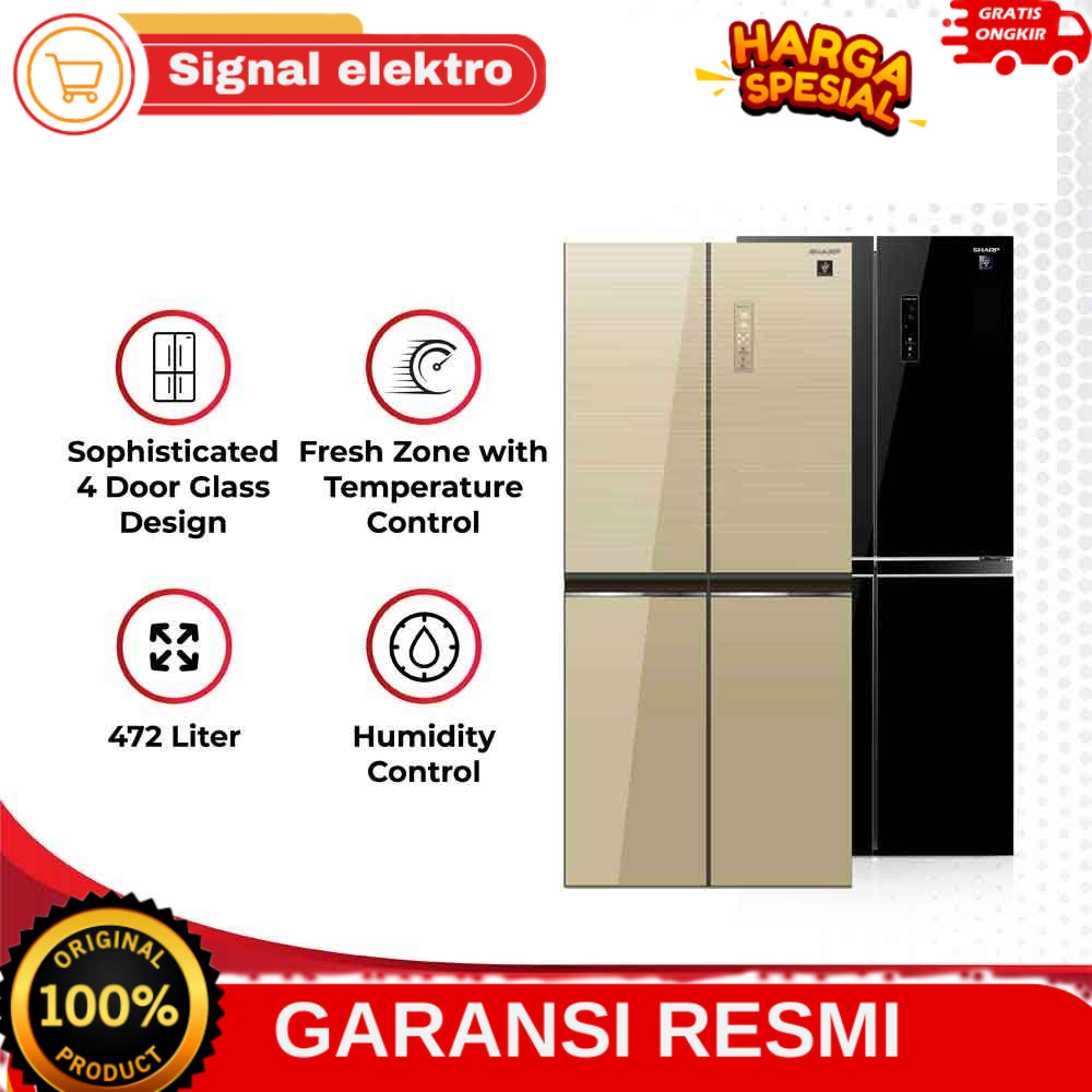 Jual KULKAS SHARP SJ-IF 51 PG-BK LEMARI ES 4 PINTU SIDE BY SIDE GARANSI ...