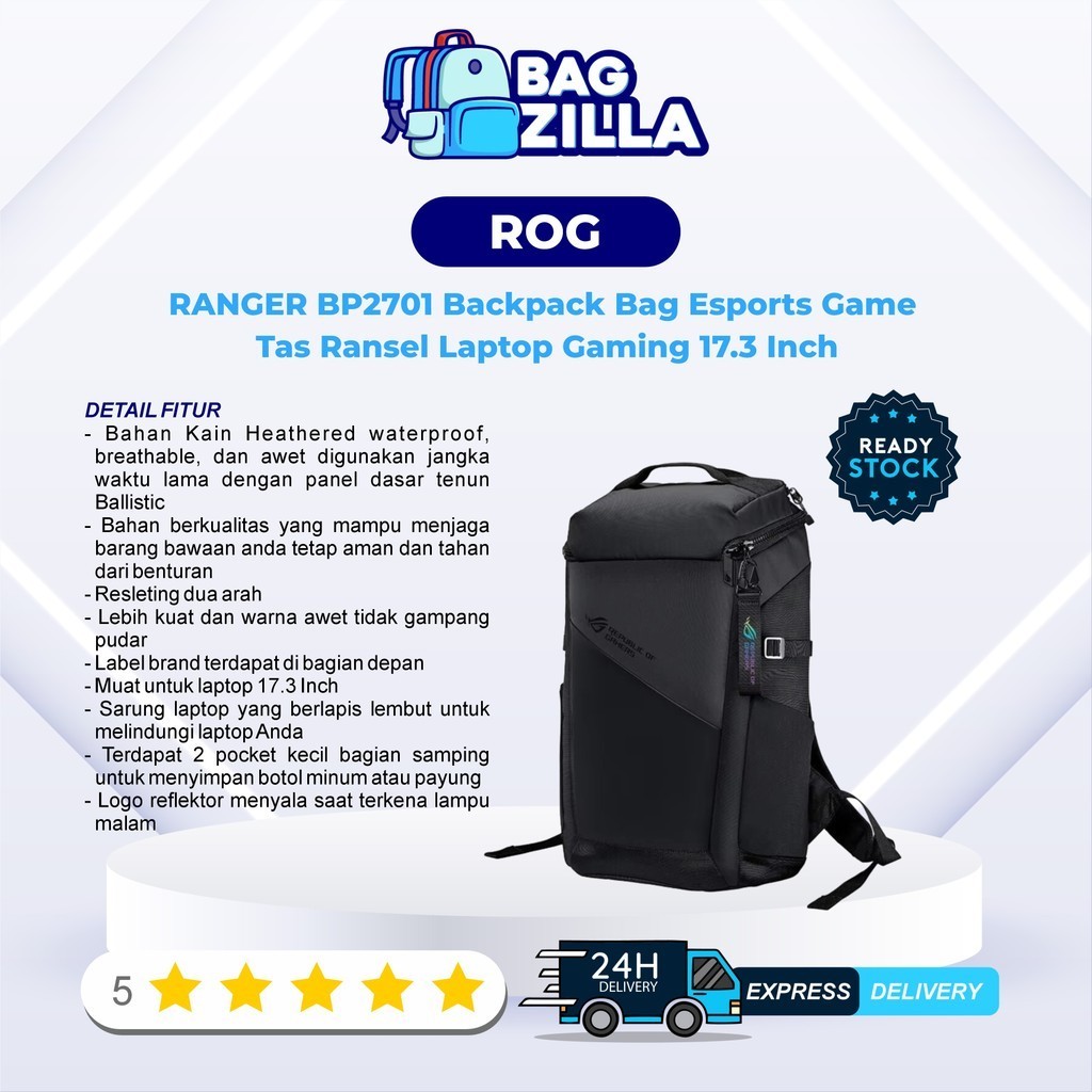 Jual ROG RANGER BP2701 Backpack Bag Esports Game Tas Ransel Laptop ...