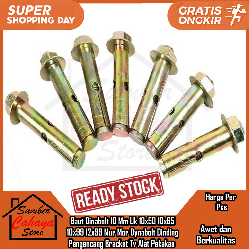 Jual Dynabolt Baut Dinabolt 10 Mm Uk 10x50 10x65 10x99 12x99 Mur Mor ...