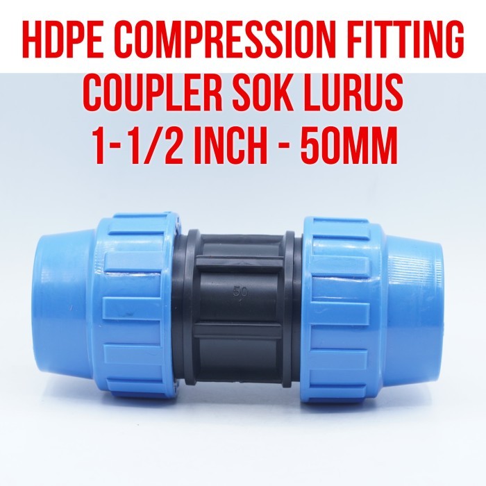 Jual THNK Coupler 50mm 50 mm 1-1/2" 1 1/2 inch Sok Lurus HDPE Sambungan ...