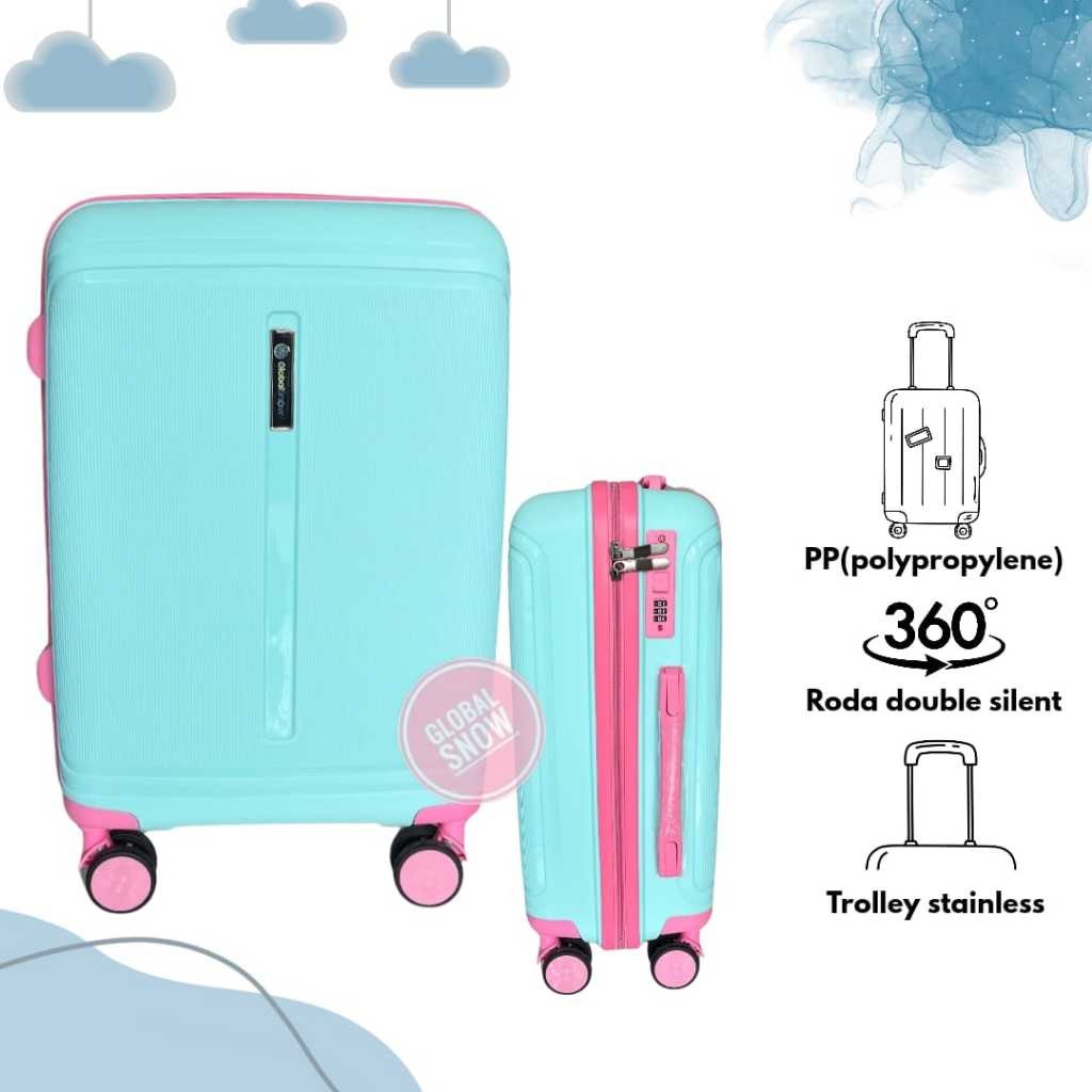 Jual *MODEL BARU* Koper 806 ANTI PECAH PP Global Snow 24 Inch bagasi ...