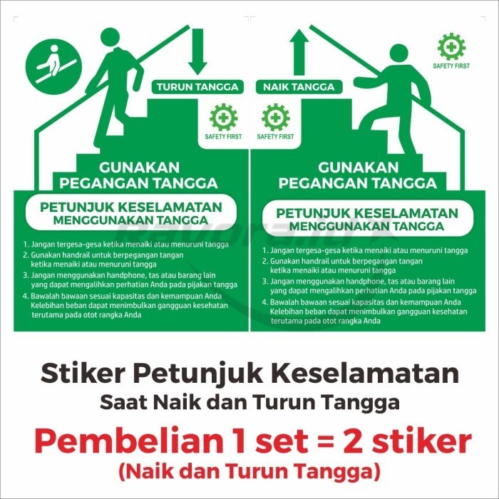 Jual Stiker Petunjuk Keselamatan Naik/Turun Tangga Versi 2. | Shopee ...
