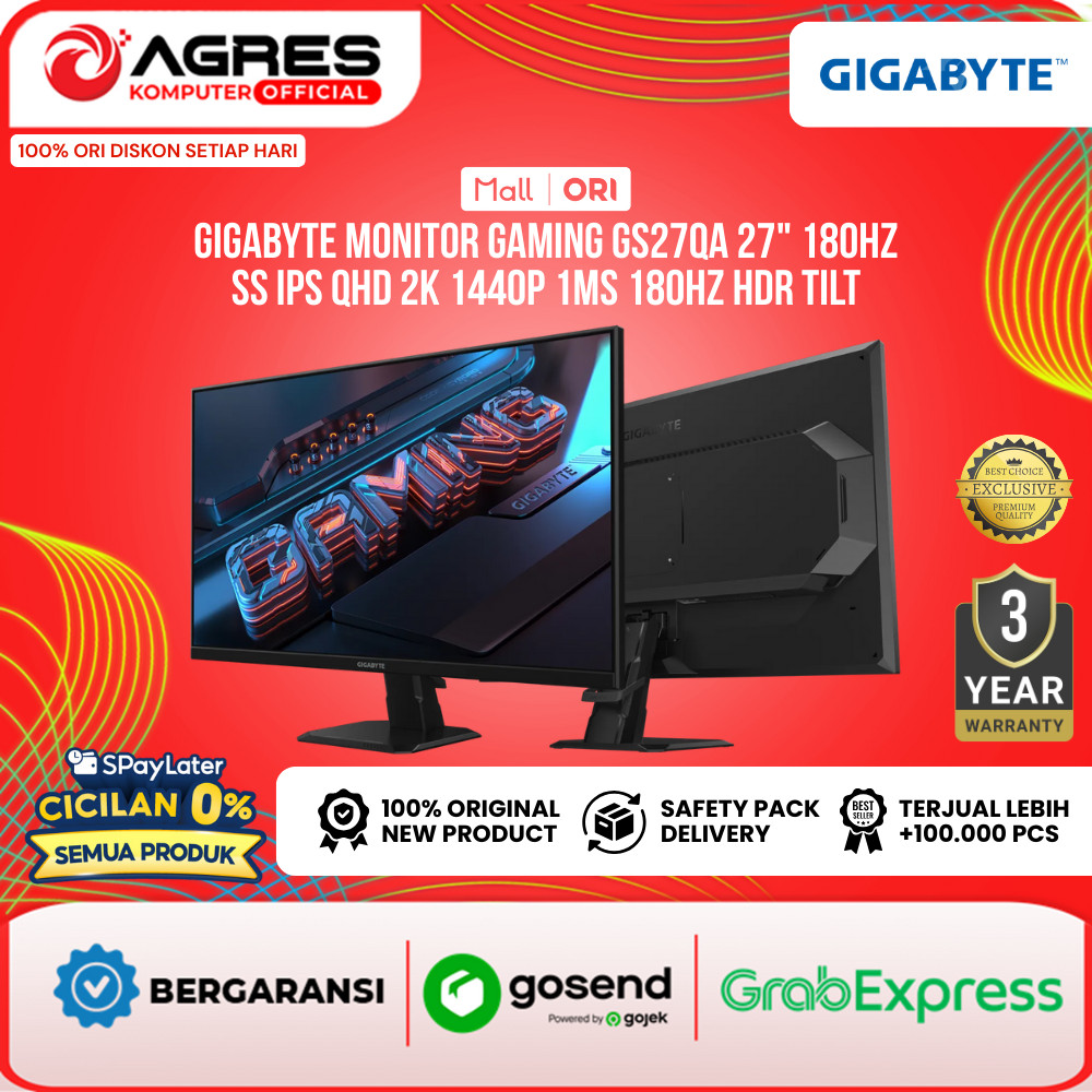 Jual GIGABYTE GAMING MONITOR 27 INCH SS IPS QHD 2K 1440P 1MS 180HZ ...