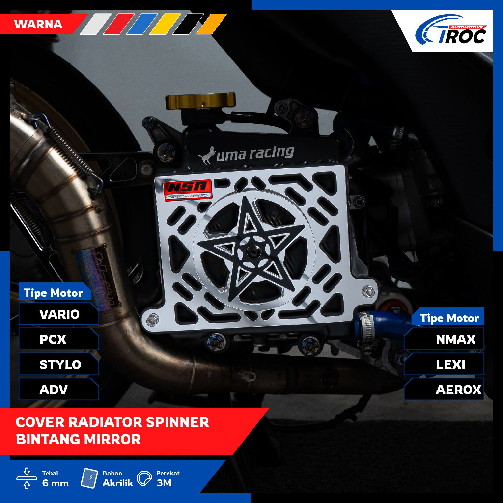 Jual SHIMAN_SHOP COVER RADIATOR SPINER BINTANG MIRROR VARIO PCX NMAX ...