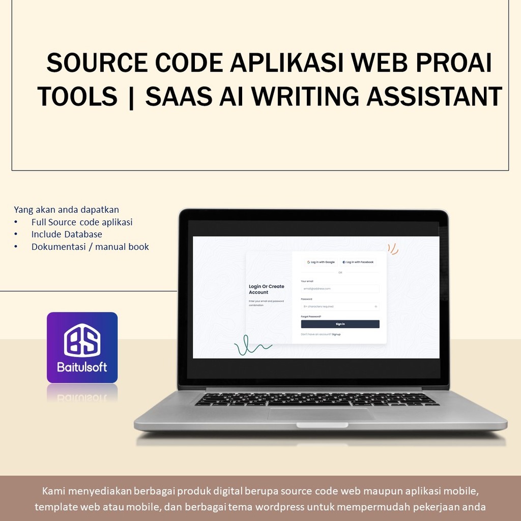 Jual SOURCE CODE APLIKASI WEB PROAI TOOLS | SAAS AI WRITING ASSISTANT | Shopee Indonesia