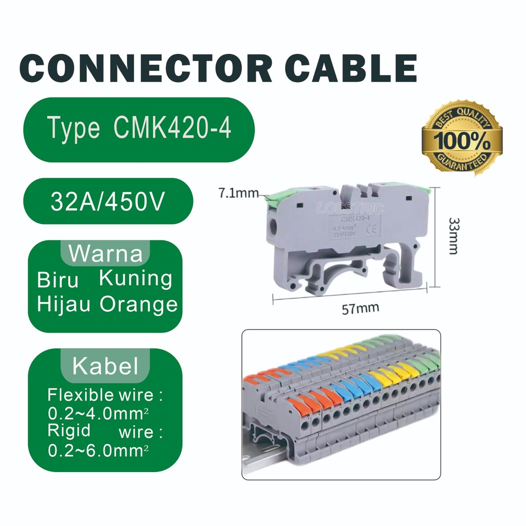 Jual Connector cable Konektor Kabel 2 Pin CMK-420-4 / Terminal 2Kabel ...