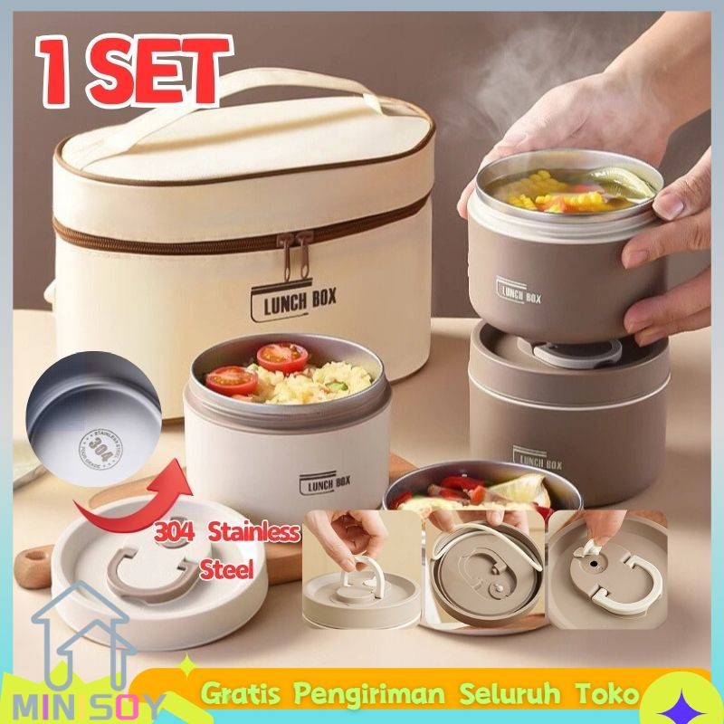 Jual 【Ready Stock】 1Set 304 Kotak Makan Siang Bento Portabel Tahan ...