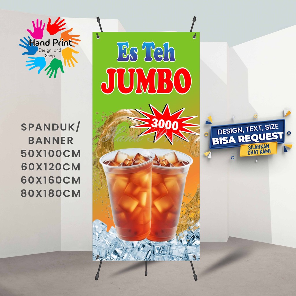 Jual Cetak Spanduk Banner Es Teh Manis Jumbo Segar MMT Spanduk Custom ...