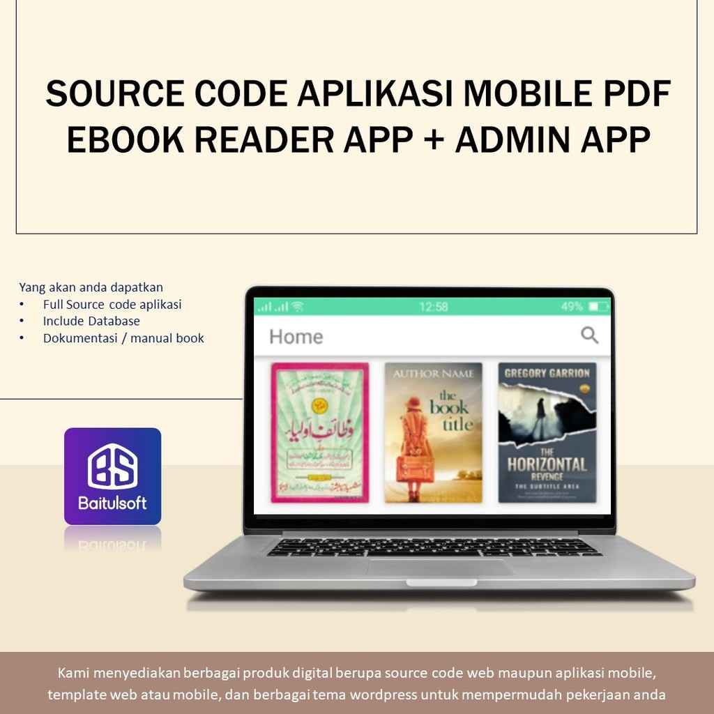 Jual SOURCE CODE APLIKASI MOBILE PDF EBOOK READER APP + ADMIN APP | Shopee Indonesia