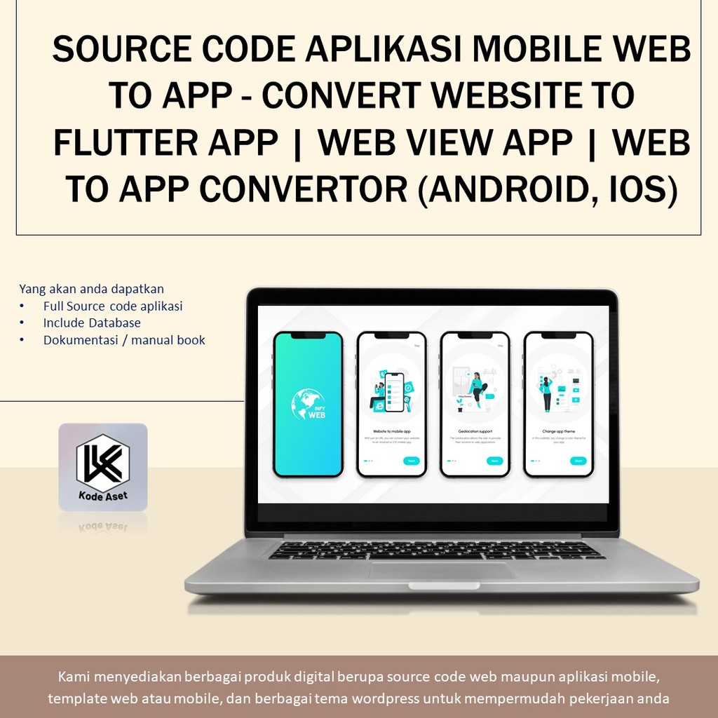 Jual SOURCE CODE APLIKASI MOBILE WEB TO APP - CONVERT WEBSITE TO FLUTTER APP | WEB VIEW APP ...