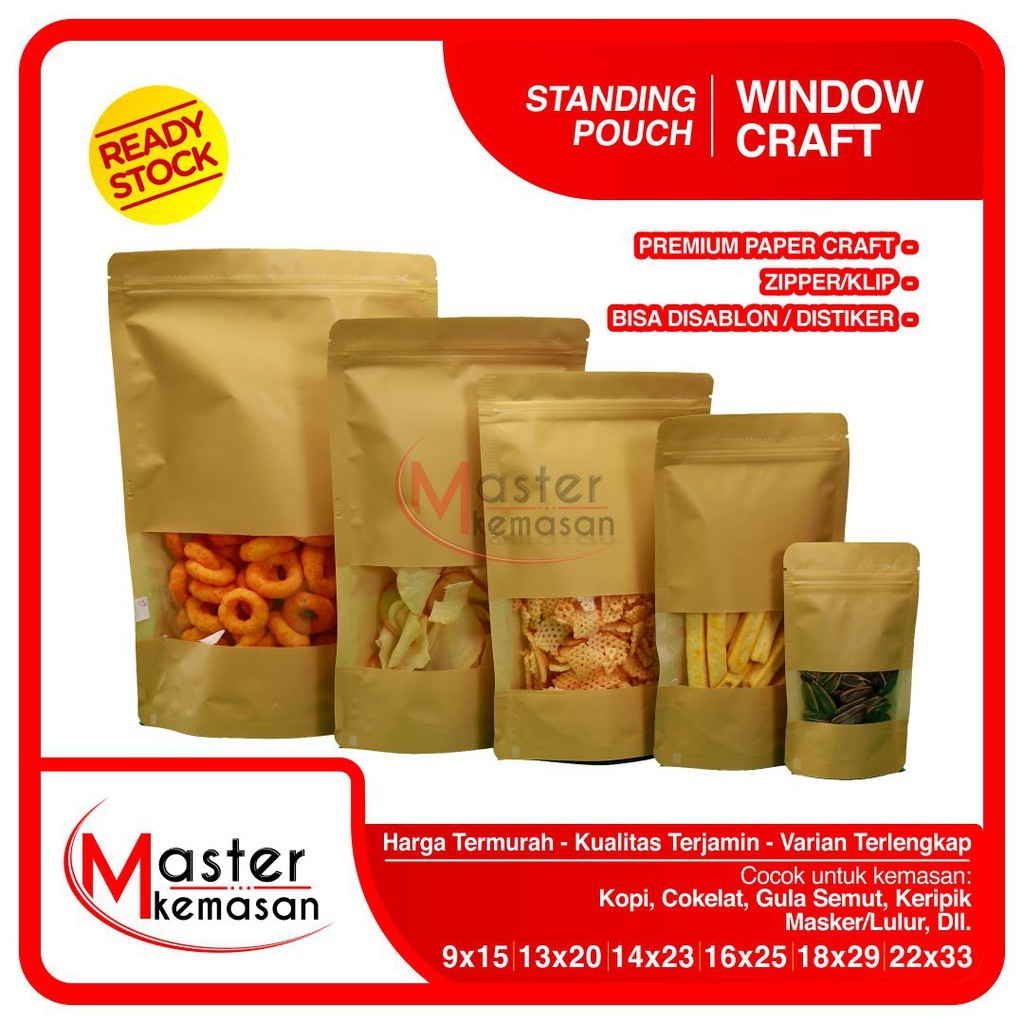 Jual (1 PACK ISI 10 PCS) Standing Pouch Window Ecopack 13x20 Kpack ...