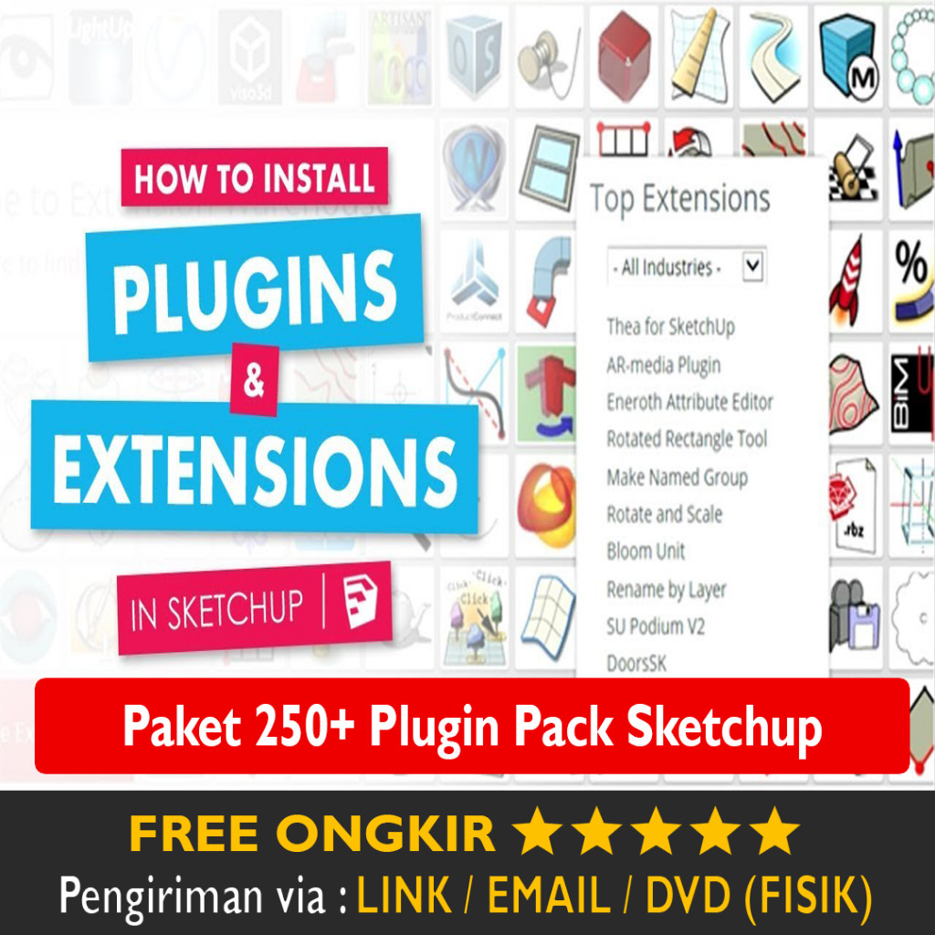 Jual Paket 250+ Plugin Pack Sketchup 2020 2019 2018 2017 Premium ...