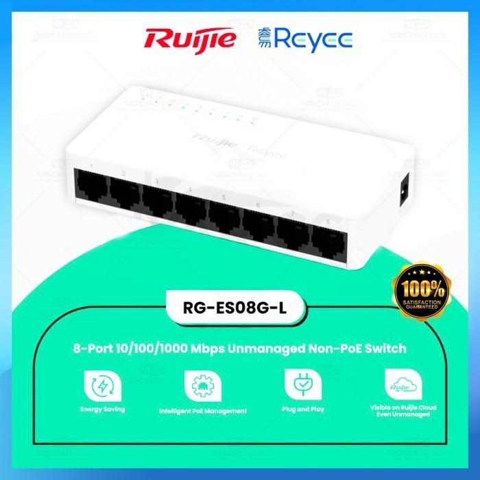 Jual Reyee Ruijie RG-ES08G-L | 8-Port 10/100/1000 Mbps Unmanaged Non ...