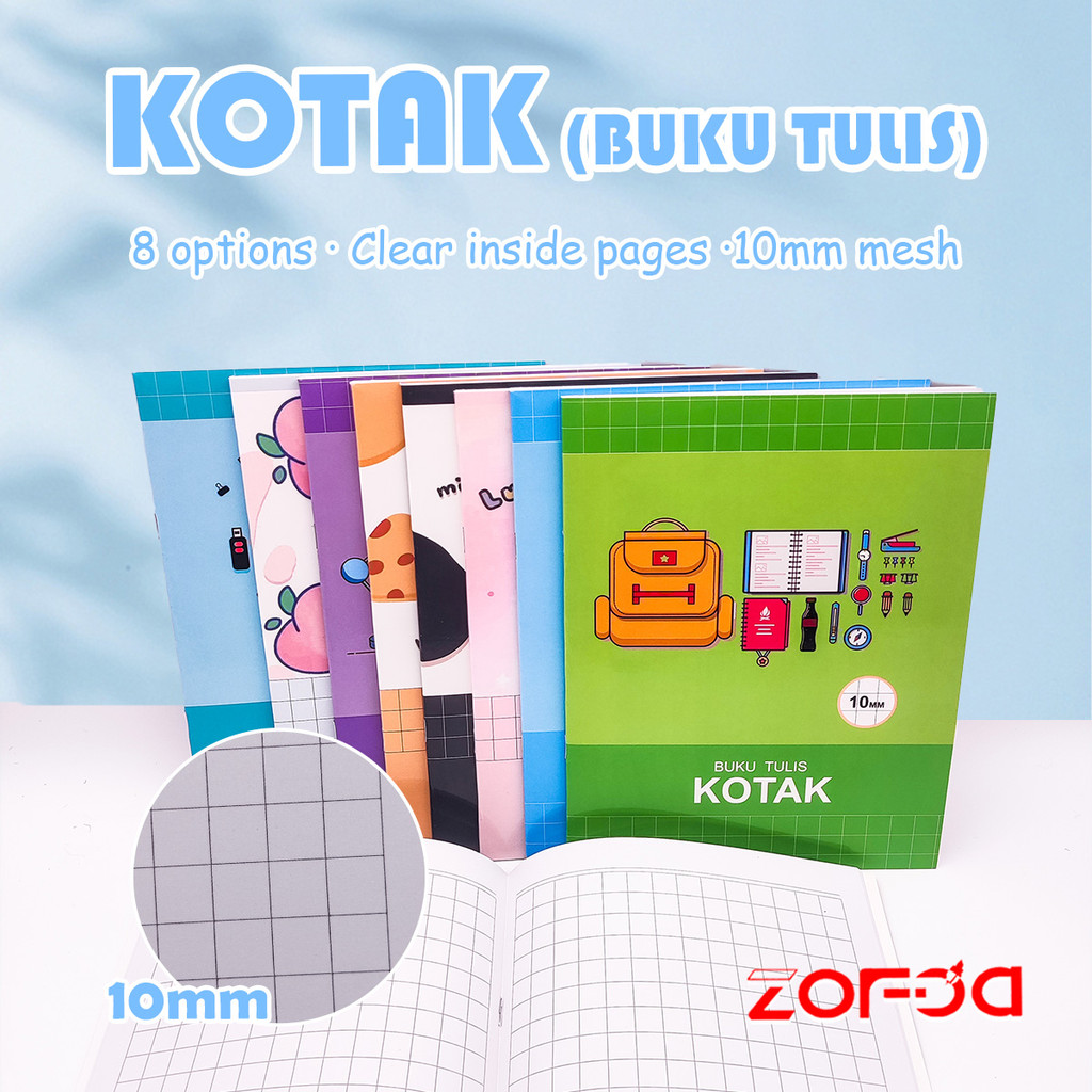 Jual 10*10mm Grid Notebook Clear Garis Buku Tulis Kotak Buku Latihan ...