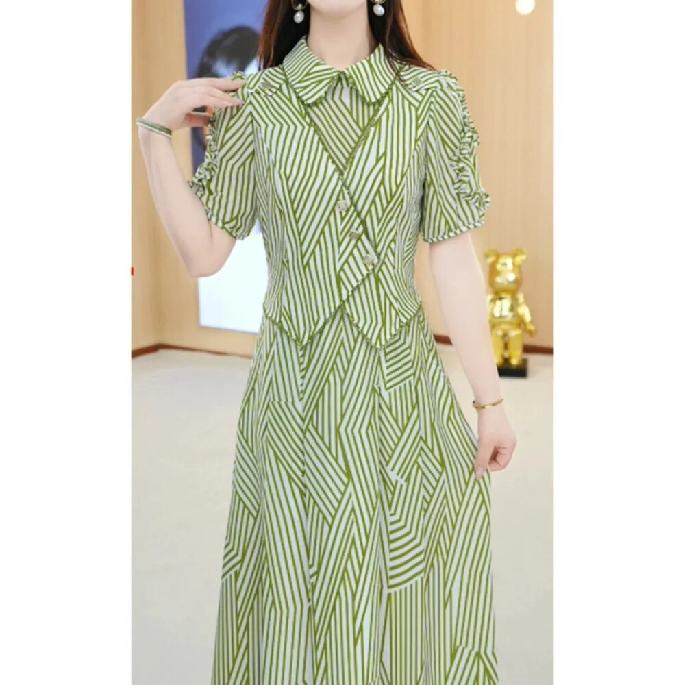 Jual FADFAD Gaun Wanita Rok Panjang Sedang Kerah Boneka Bermotif Manis ...