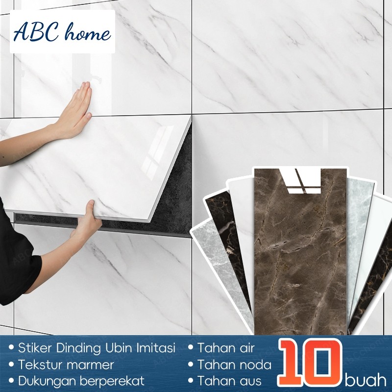 Jual LOF77 10PCS Wallpaper Dinding Vinyl Marble PVC 60*30CM Stiker ...