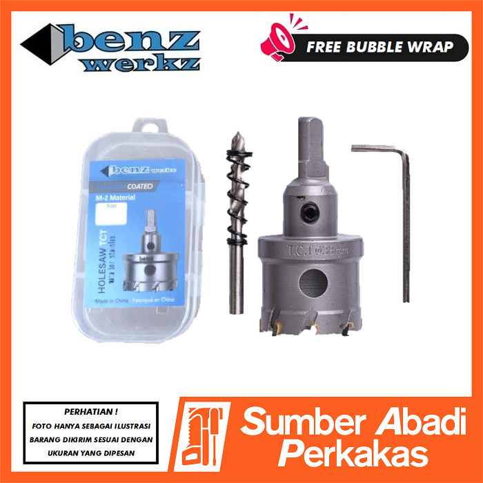 Jual BENZ Hole Saw TCT 46mm Holesaw Cutter Mata Bor Plong Pelubang Besi ...