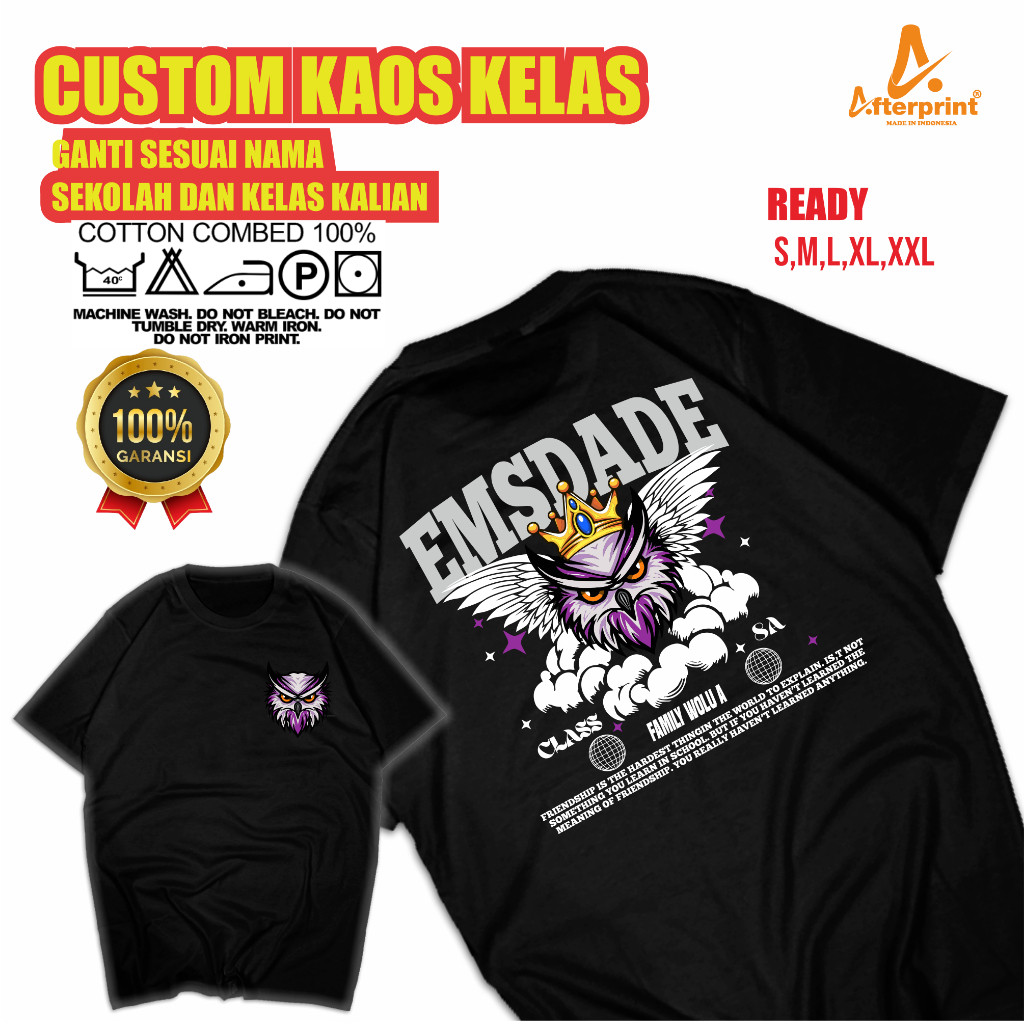 Jual KAOS KELAS AFTERPRINT SABLON REFLEKTIF MENYALA UNIK BEBAS CUSTOM ...