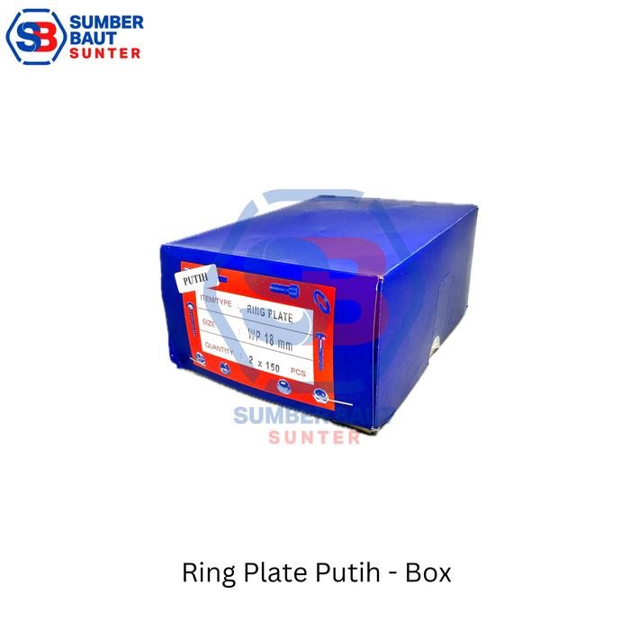 Jual M18 Ring Plat Galvanis Putih WP Washer Plate 18 mm - 1 Box Isi 300 ...