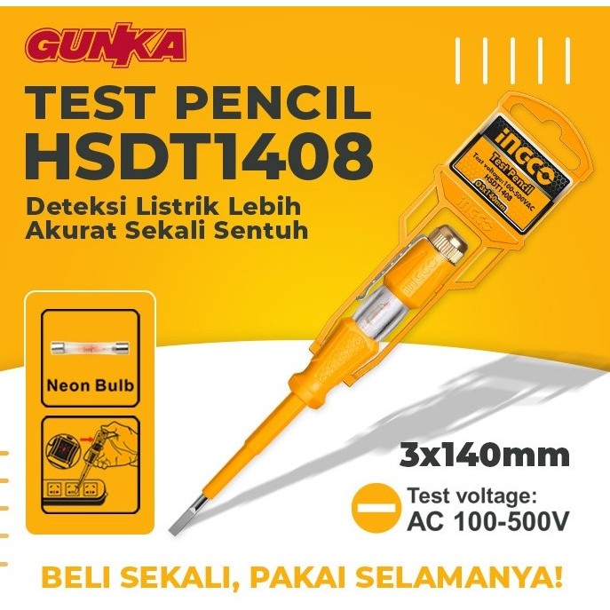 Jual INGCO Test Pen Pencil Testpen Listrik 220V 500VAC Obeng Test Pen ...