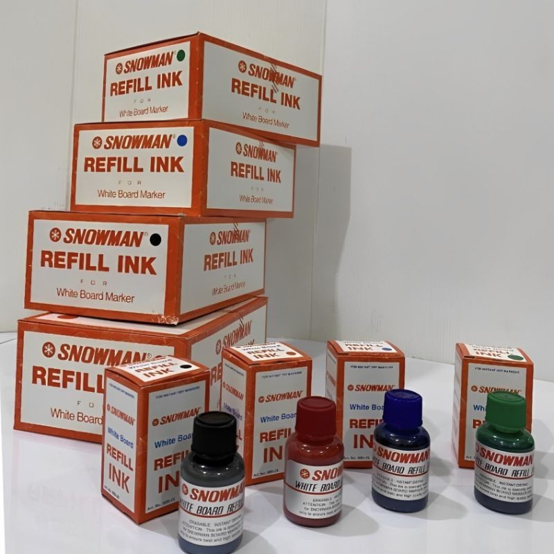 Jual SNOWMAN WBI-20 REFILL TINTA WHITEBOARD (1PAK/12BOTOL) | Shopee ...