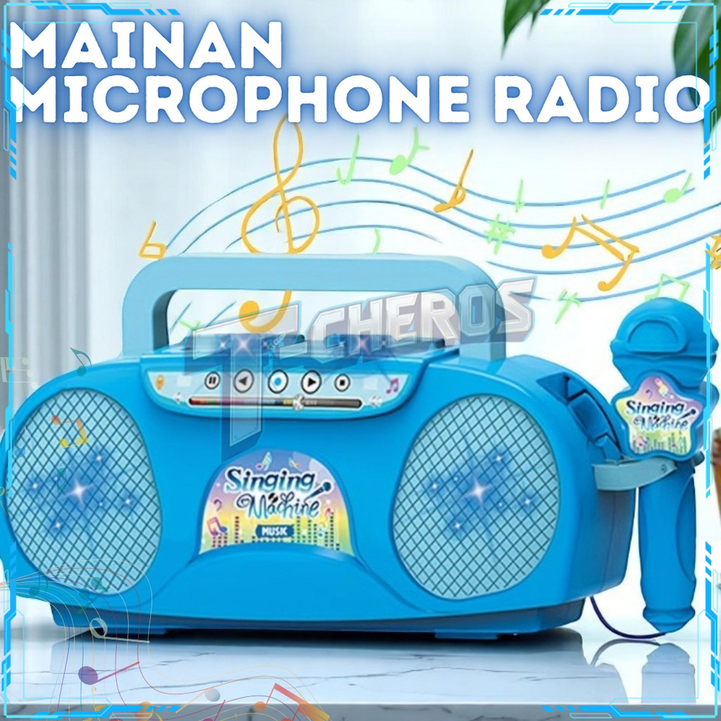 Jual Radio Microphone Anak Mainan Karaoke Music Little Singer Mic Radio ...